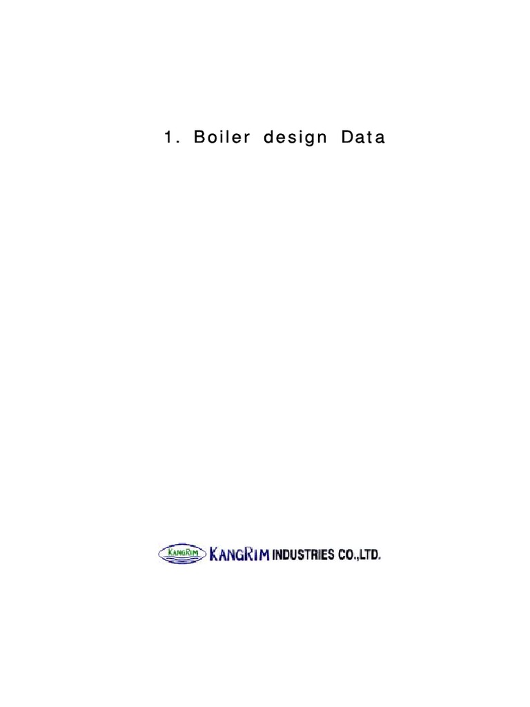 Boiler Design Data and Specifications for Hyundai Heavy Industries Co ...