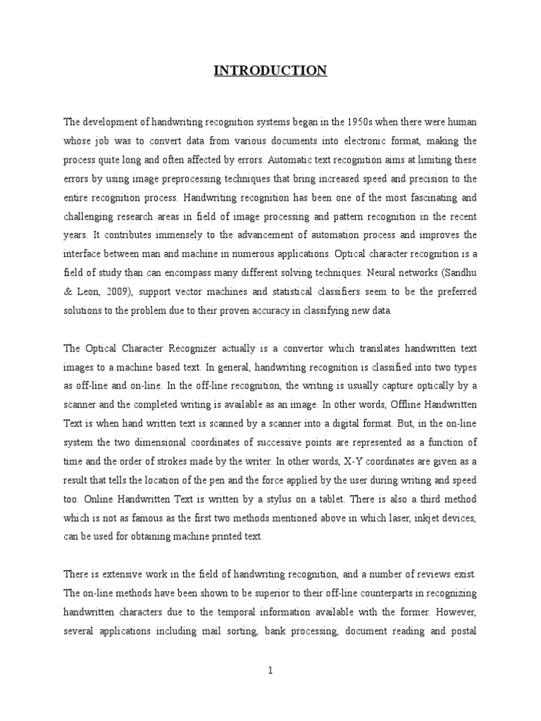 Hand Writing Recognition System | PDF | Optical Character Recognition ...