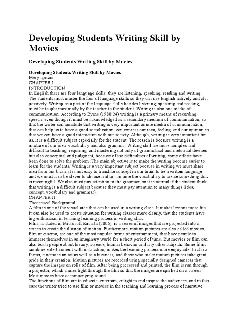 Enhancing Writing Skills Through Movies | PDF | Narrative | Filmmaking
