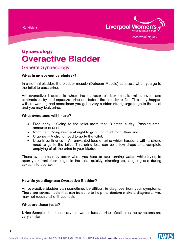 Overactive Bladder | PDF | Urinary Incontinence | Medical Specialties