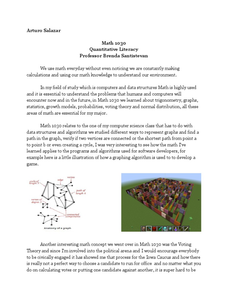 Math 1030 Quantitativeliteracy | PDF