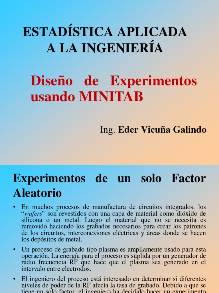 Diseño de Experimentos Usando Minitab | Descargar gratis PDF ...