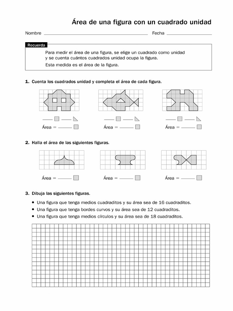 Área de Una Figura Con Un Cuadrado Unidad | PDF