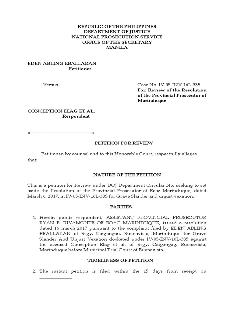 Petition For Review | Download Free PDF | Defamation | Legal Concepts