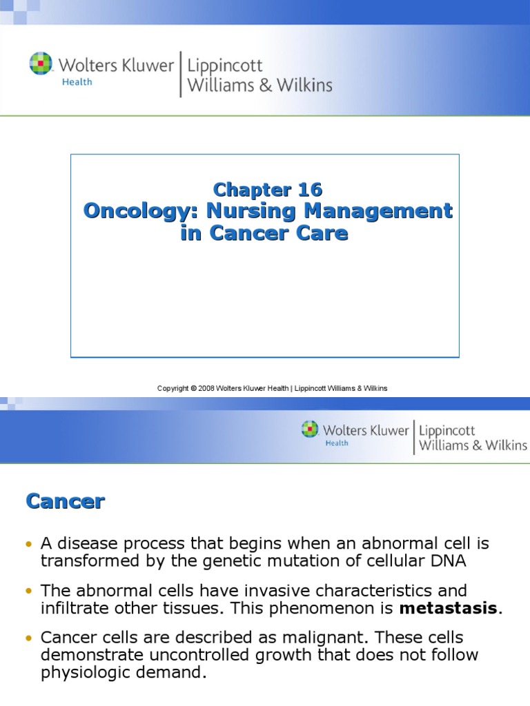 Oncology: Nursing Management in Cancer Care | PDF | Cancer | Chemotherapy
