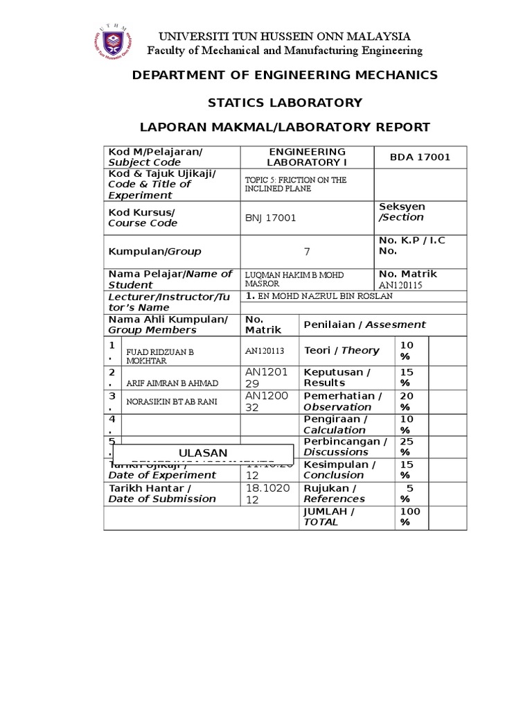 TOPIC 5 - Friction On The Inclined Plane 1 | PDF | Friction | Sine