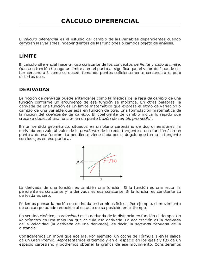 Cálculo Diferencial | PDF | Calculo diferencial | Derivado
