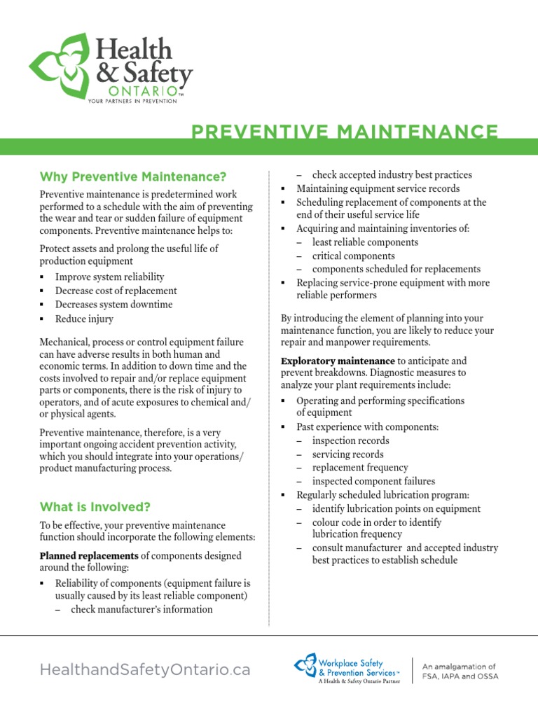Preventative-Maintenance Final PDF | PDF | Hazards | Reliability ...