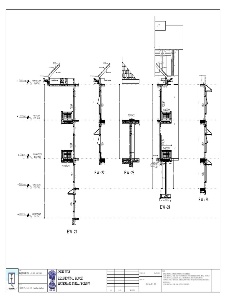 Residential Block External Wall Section: Sheet Title | PDF ...