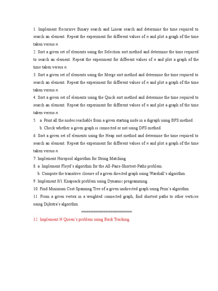 ADA LAB - Programs List | PDF