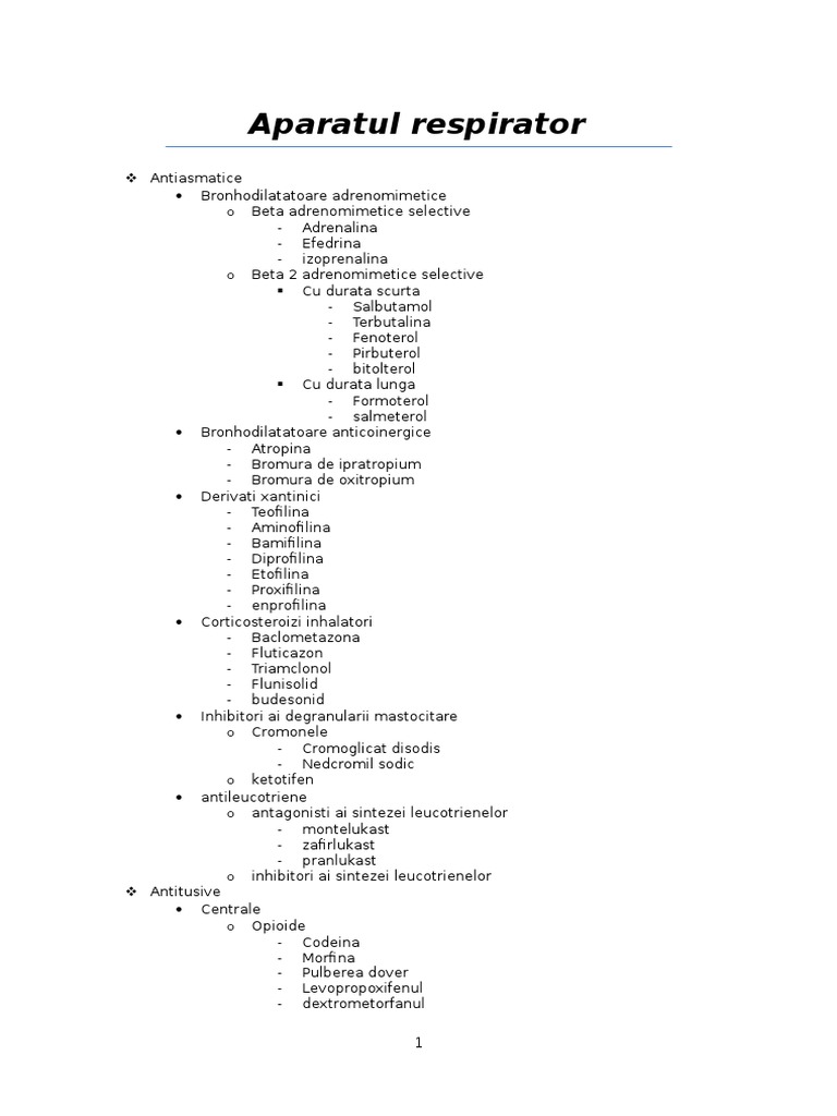 Farmacologie - Schema de Invatat (An III Sem II) | PDF