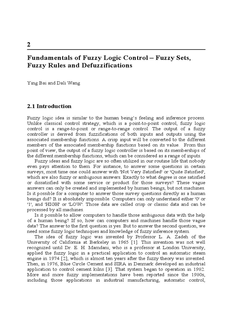 Fuzzy Logic PDF | PDF | Fuzzy Logic | Control Theory