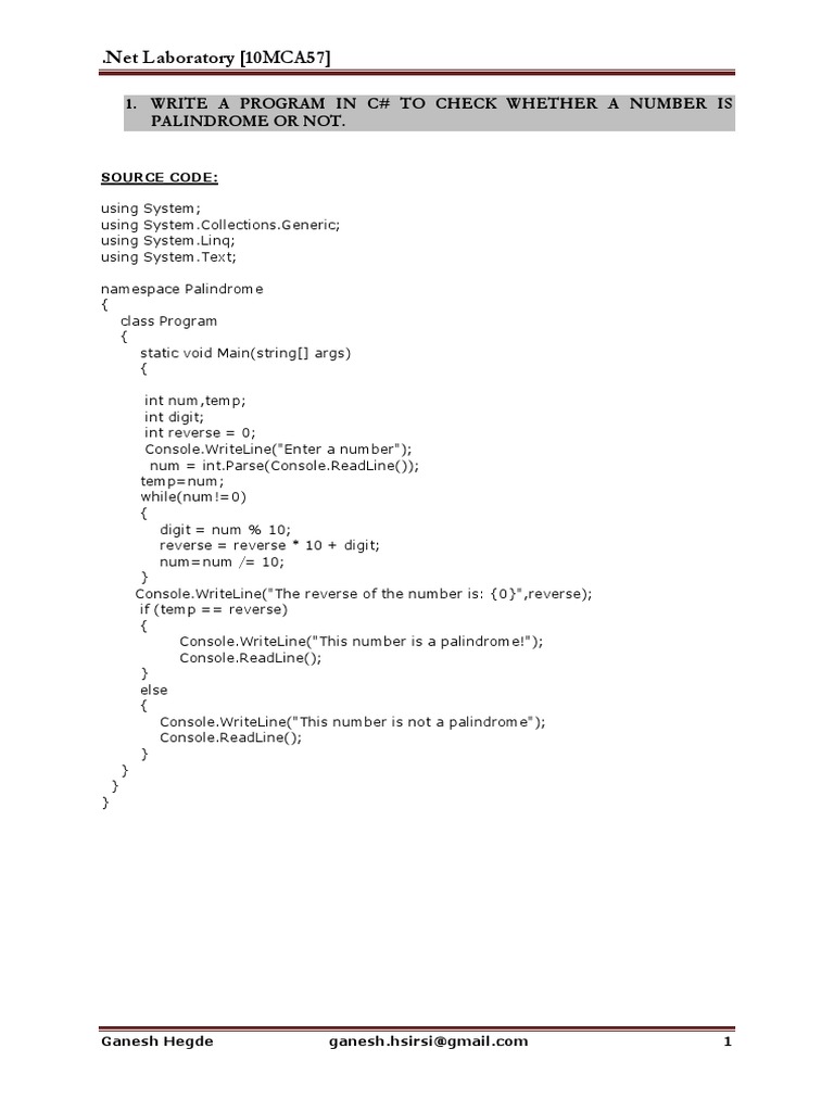 Cnet Lab Manual Pdf Pdf C Sharp Programming Language Matrix Mathematics 