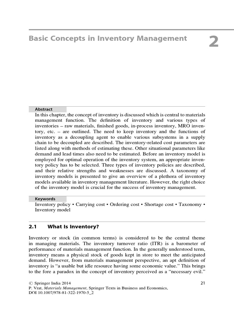 Essential Inventory Concepts Explained | PDF | Inventory | Cost