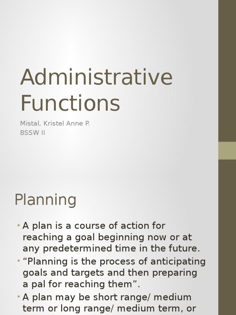 Functions in Administration | PDF | Organizational Structure | Hierarchy
