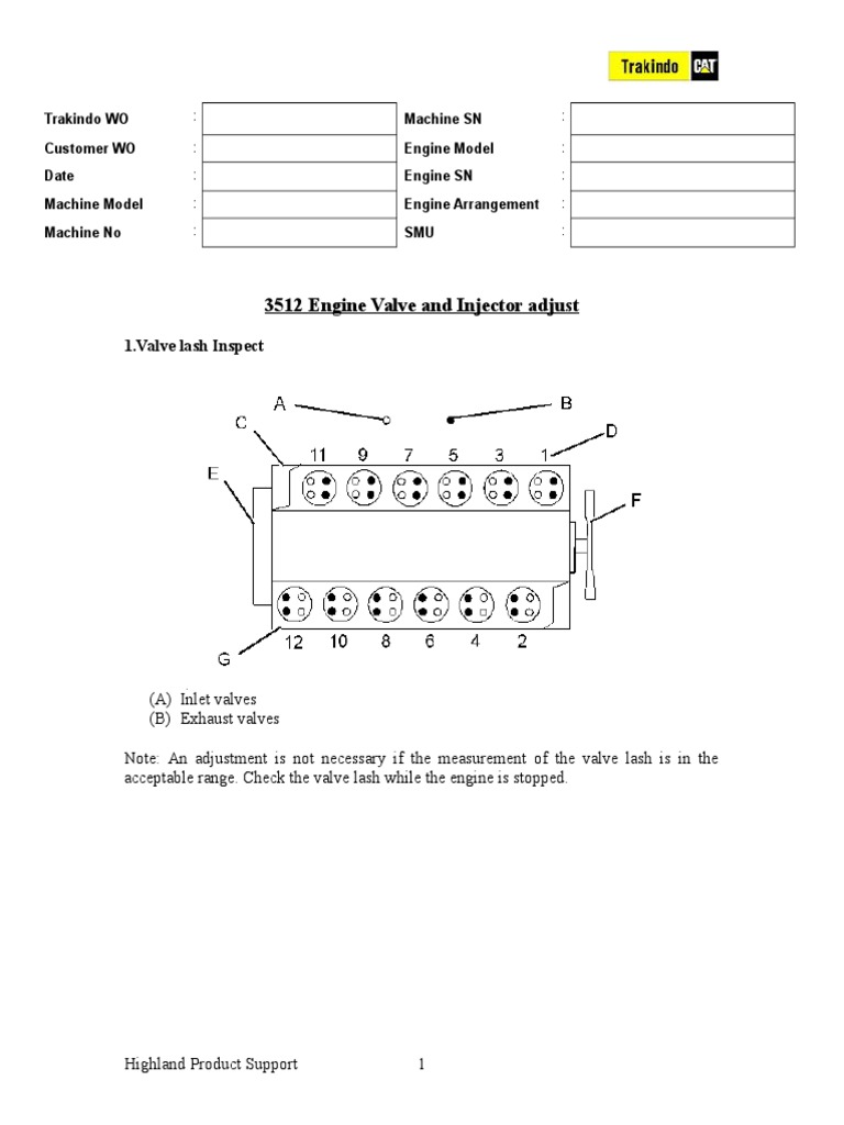 3512 Engine Valve and Injector Adjust | PDF | Engines | Fuel Injection