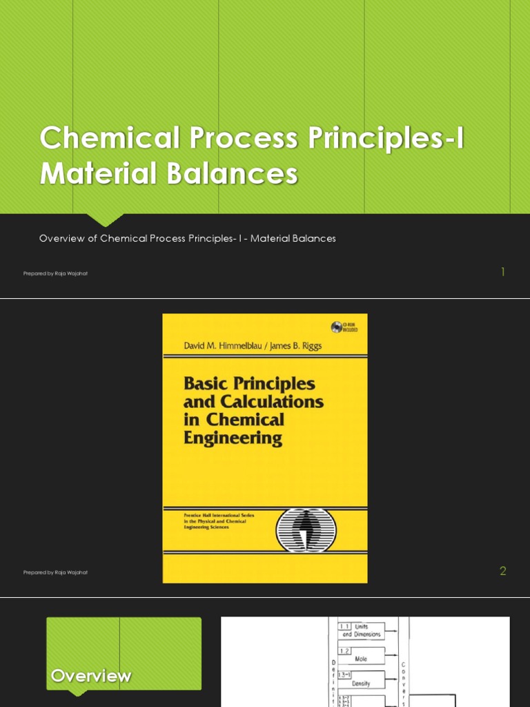 Overview of Chemical Process Principles-I - Material Balances | PDF ...