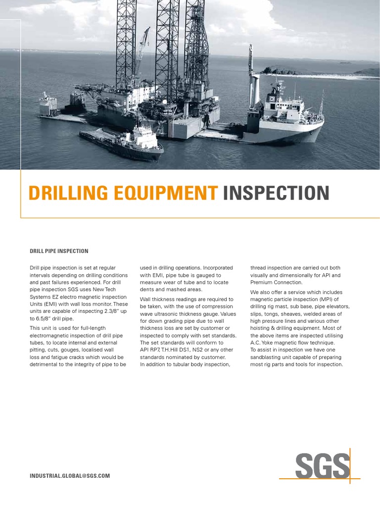 SGS IND NDT Drilling Equipment Inspection Leaflet EN 12 PDF | PDF