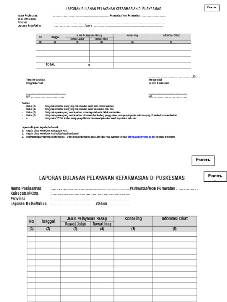 Form Laporan PIO | PDF
