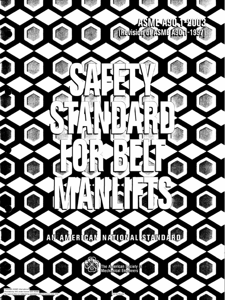 A90.1 Safety Standard For Belt Manlift | PDF | Elevator | Belt (Mechanical)