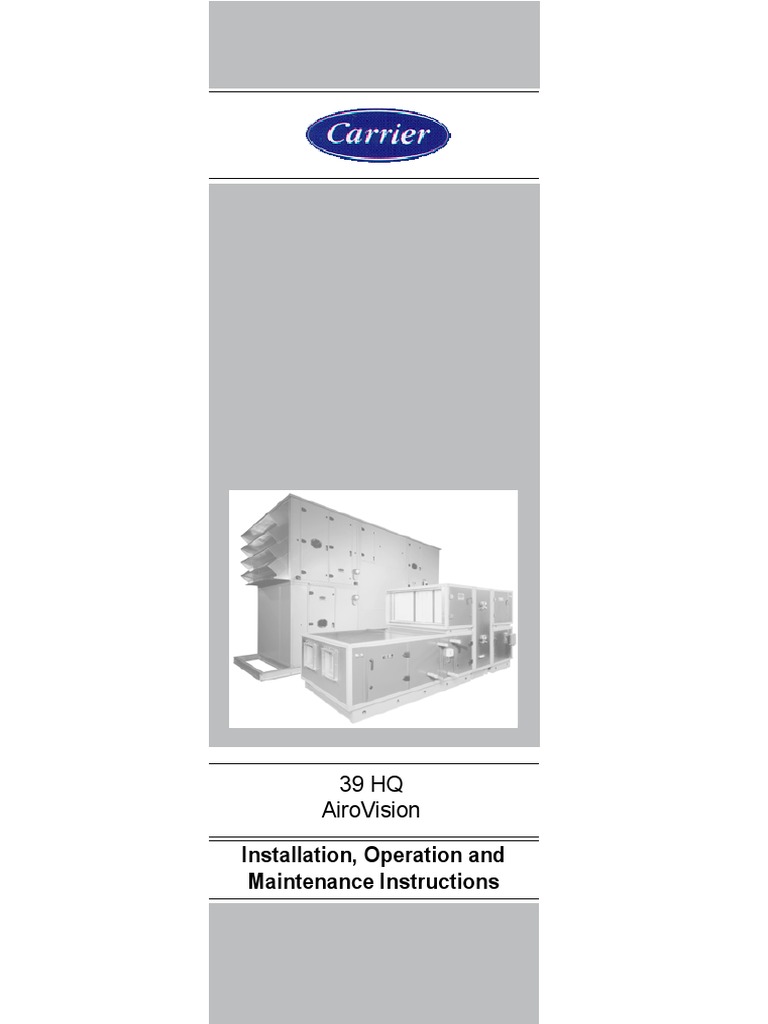 Ahu Iom Carrier 39hq | Hvac | Framing (Construction)