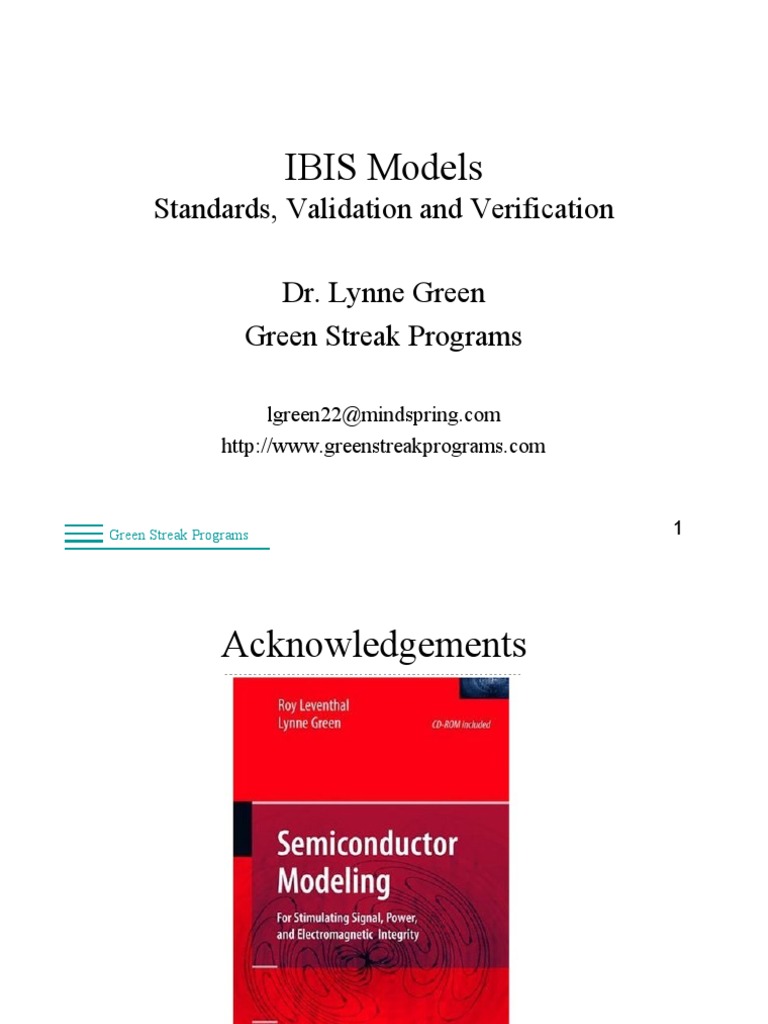 IBIS Models LynneGreen | PDF | Spice | Electrical Network