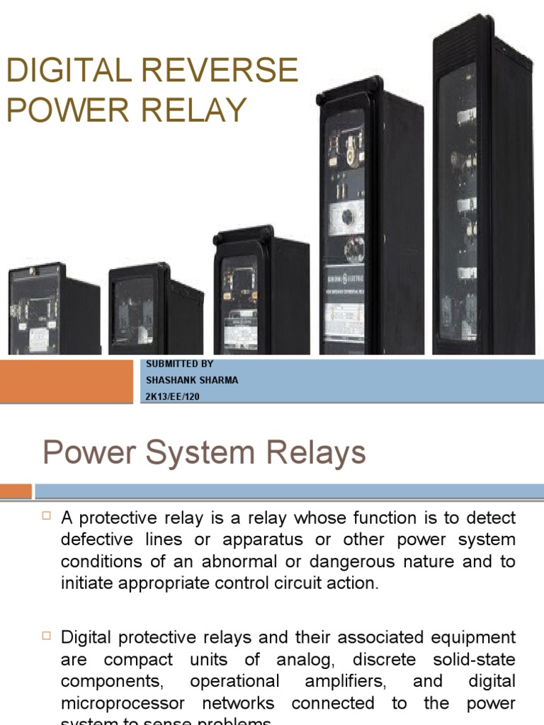 Digital Reverse Power Relay | PDF | Relay | Electric Generator