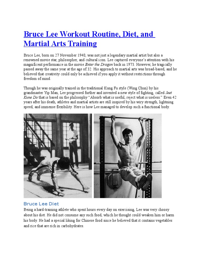 Bruce Lee Workout Routine | PDF | Bruce Lee | Kettlebell