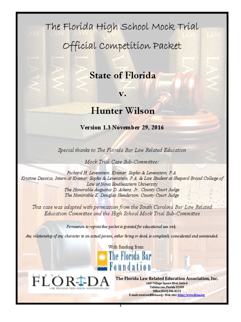 2017 Mock Trial Case Packet - Version 1 3 | PDF | Allergy | Manslaughter