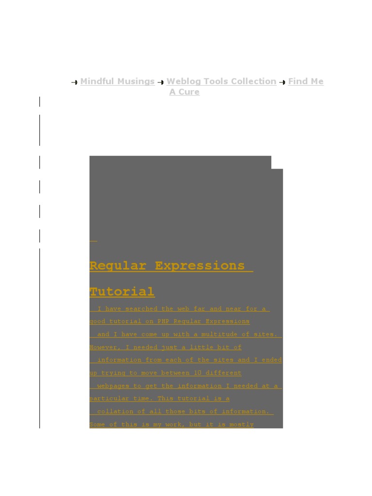 Regular Expressions Tutorial: Visit | PDF | String (Computer Science) | Php