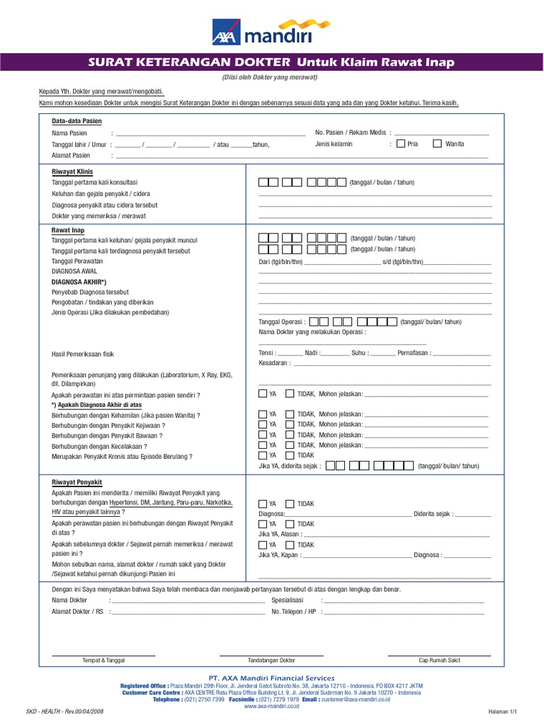 AMFS-SKD-Klaim Rawatinap PDF | PDF