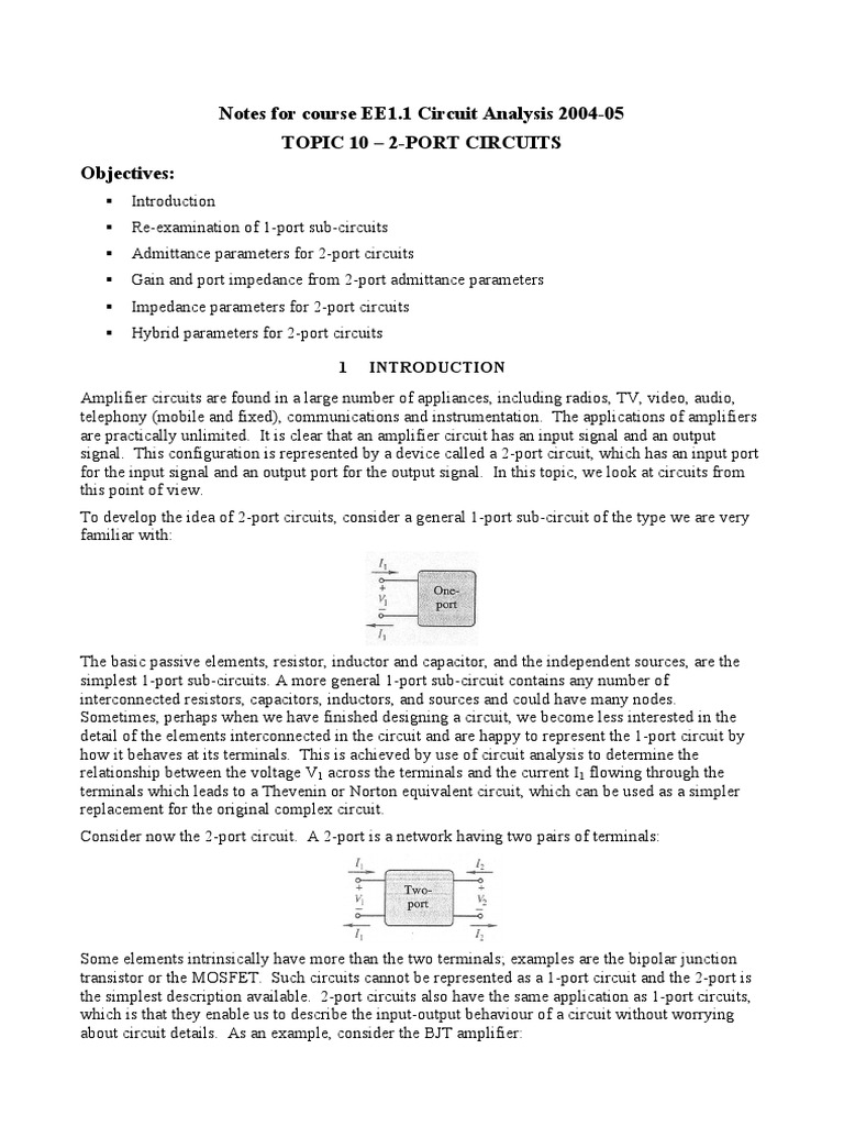 10 2-Port Circuits | PDF | Amplifier | Electrical Network