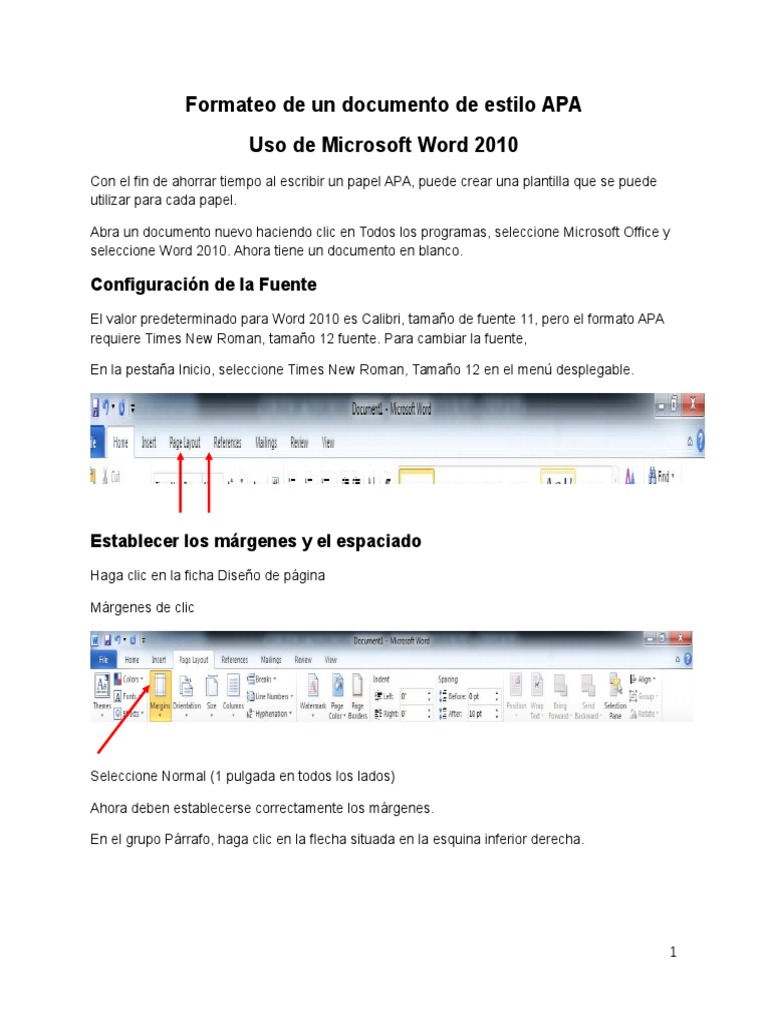 Instrucciones Normas APA en Word | PDF | Point and Click | Microsoft Word