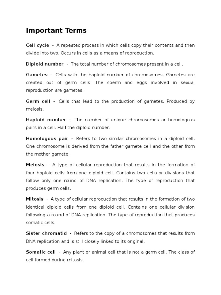 CSEC Biology and HSB Cell Divsion Notes | PDF | Mitosis | Ploidy