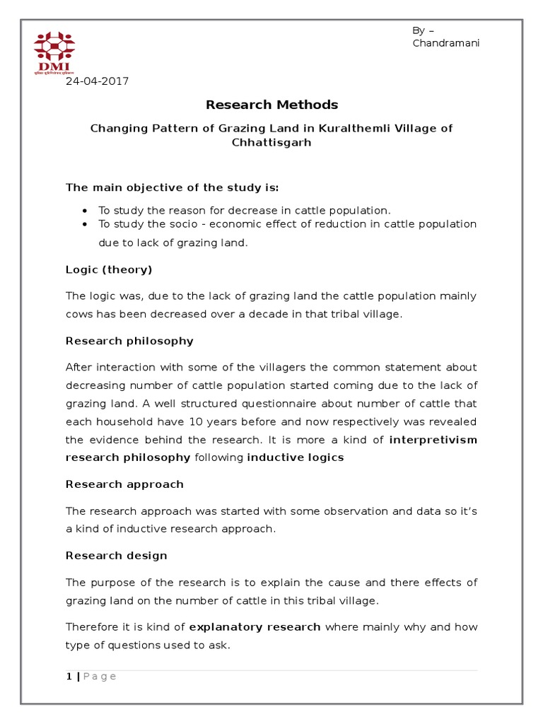 Research Methods Assignment Document | PDF
