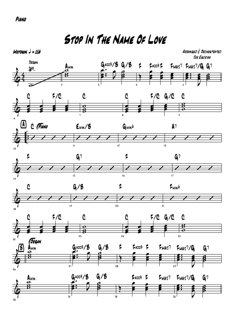 Stop in The Name of Love-Piano | PDF