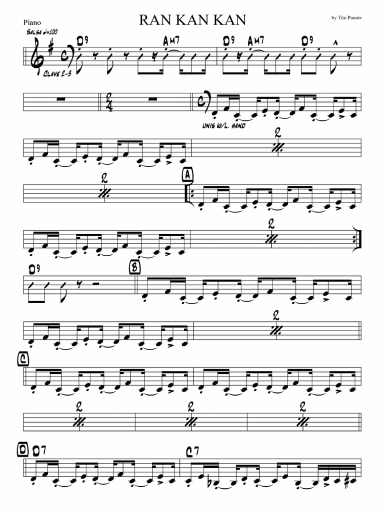 Ran Kan Kan, Piano