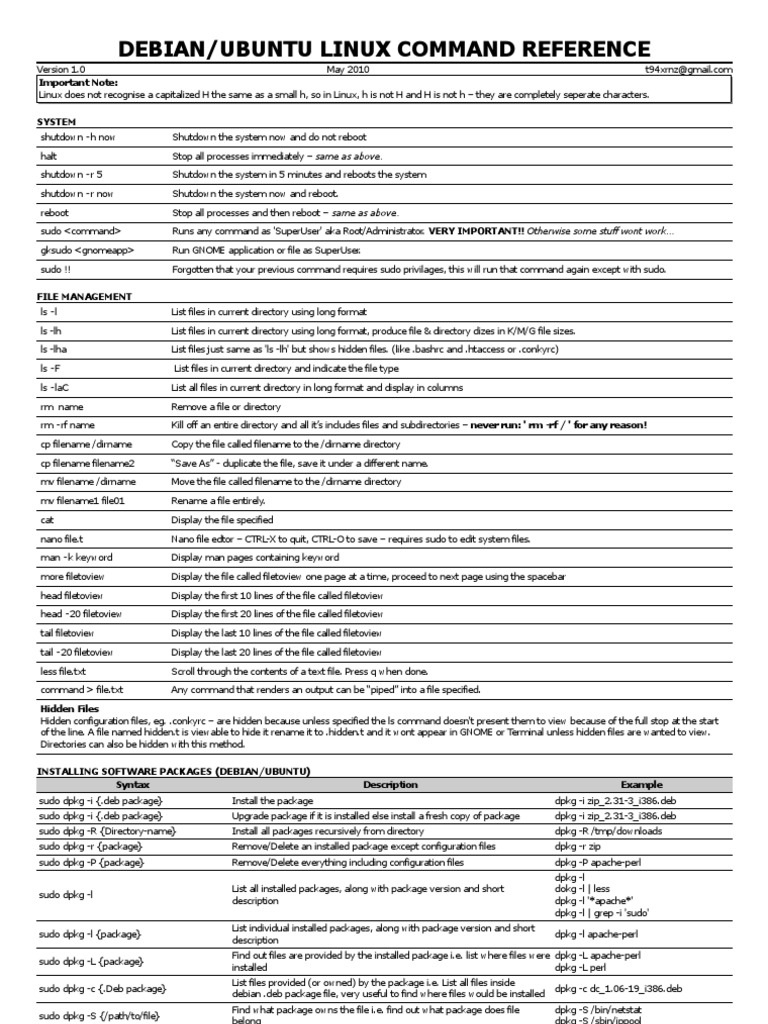 Linux Commands | PDF | Unix Software | Information Technology Management