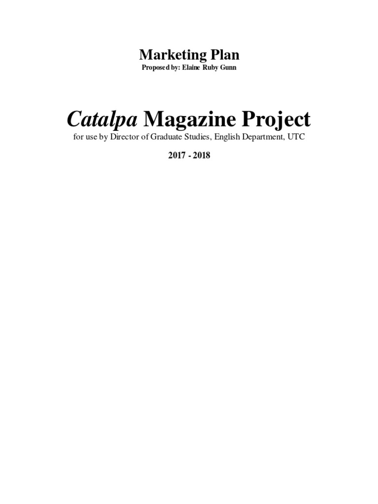 Catalpa Magazine Marketing Plan 2017-2018 | PDF | Magazines | Advertising