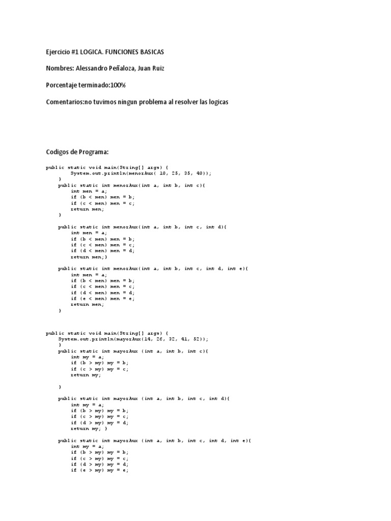 Ejercicio | PDF | Computer Programming | Teaching Mathematics
