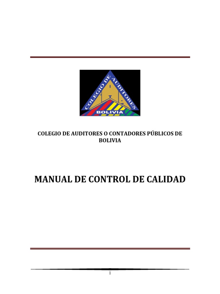 Reglamento de Control de Calidad Del Caub | PDF | Auditoría financiera | Contralor