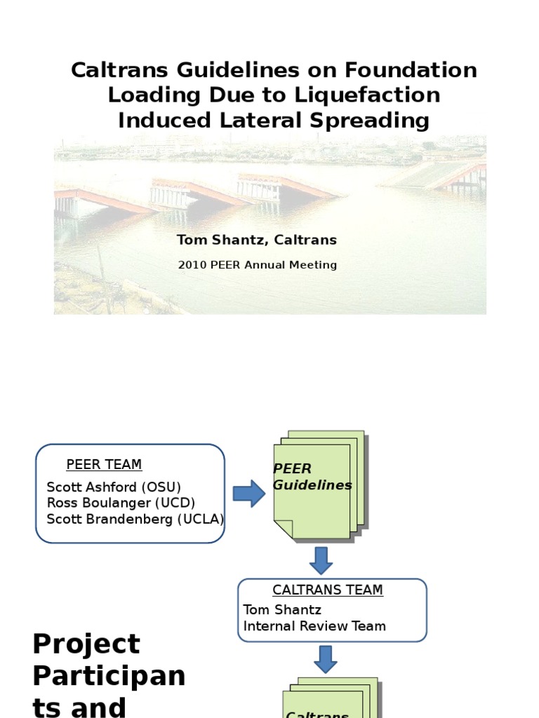 Caltrans Guidelines on Foundation Loading Due to Liquefaction Induced Lateral Spreading | PDF ...