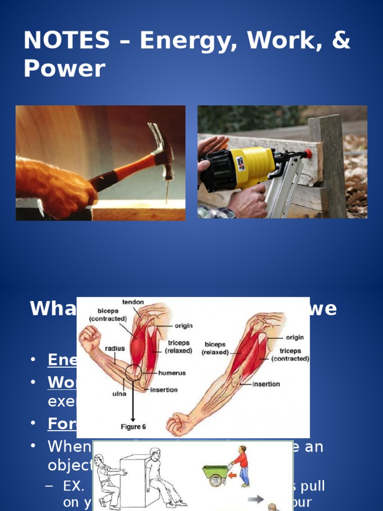 Energy Work Power | PDF | Watt | Force