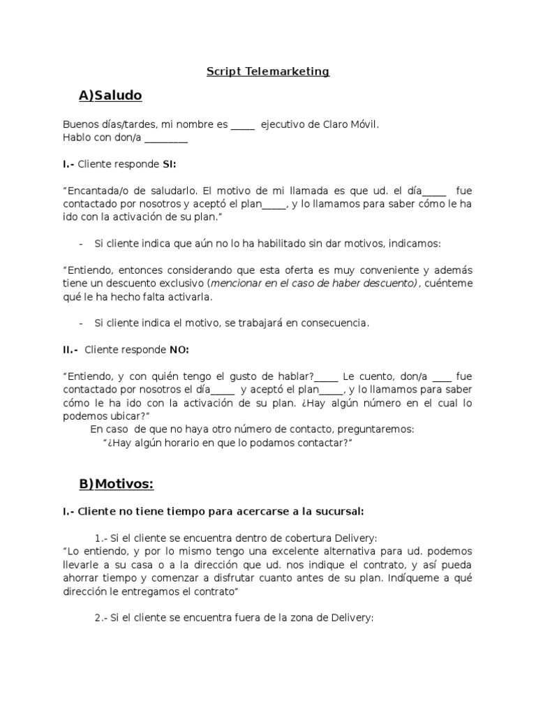 Script Telemarketing | PDF | Business