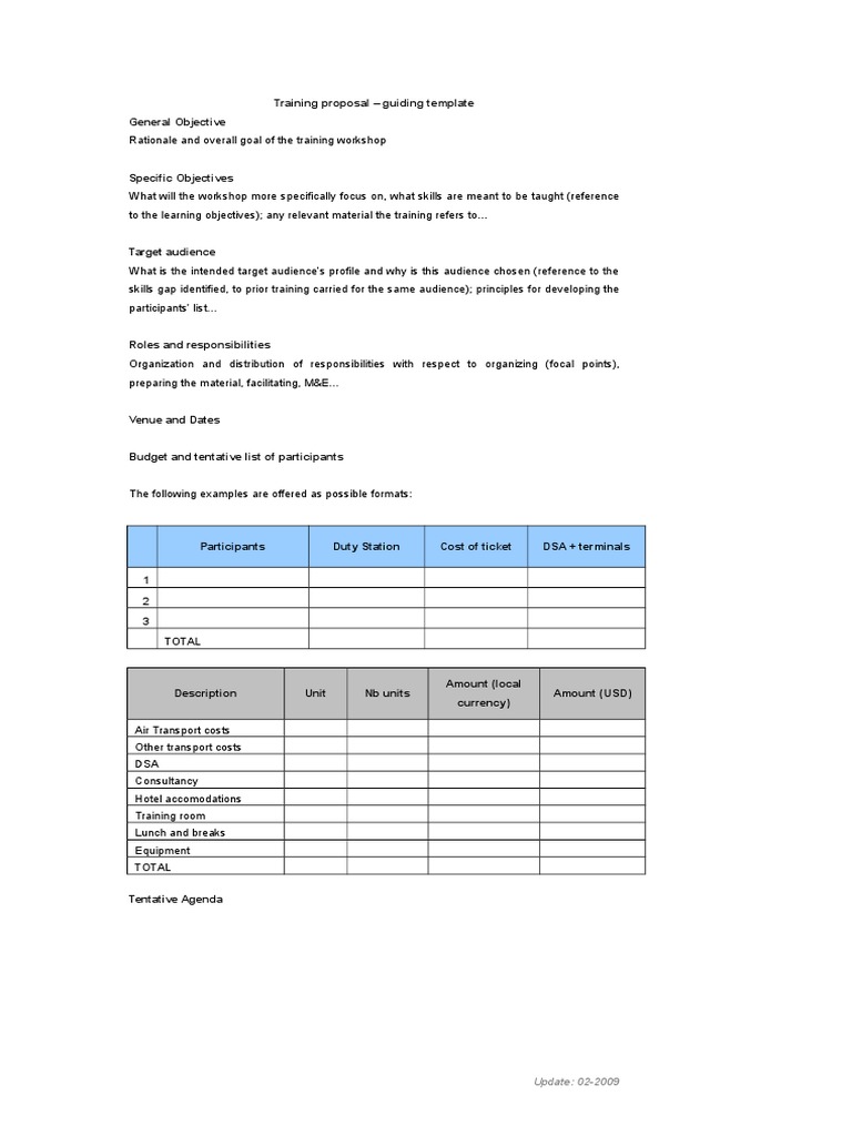 Free Training Proposal Template Download | PDF