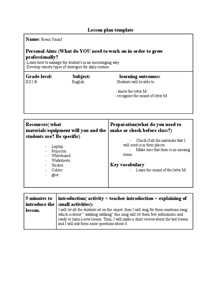 Lesson Plan 4 Reflection | PDF | Lesson Plan | Quality Of Life