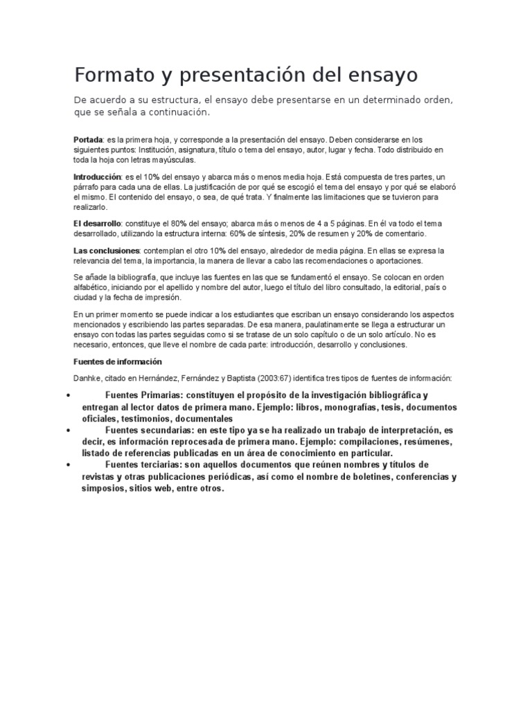 Guía para la elaboración de ensayos académicos: Estructura, formato y ...