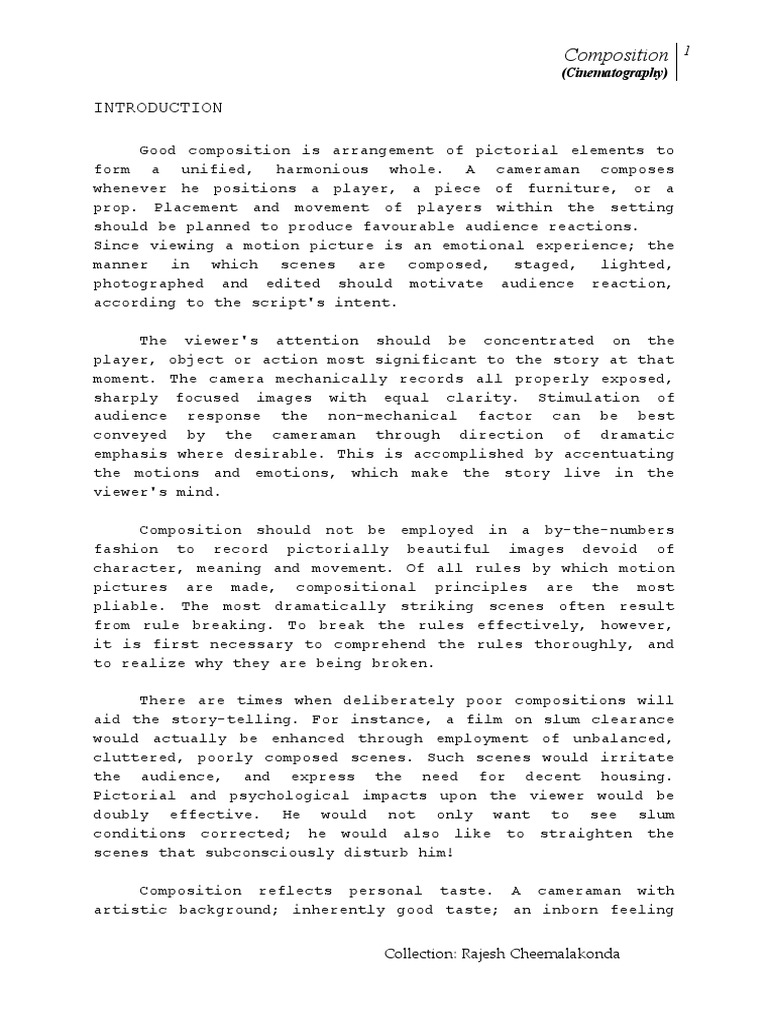 Mastering Cinematic Composition Techniques Pdf Composition Visual