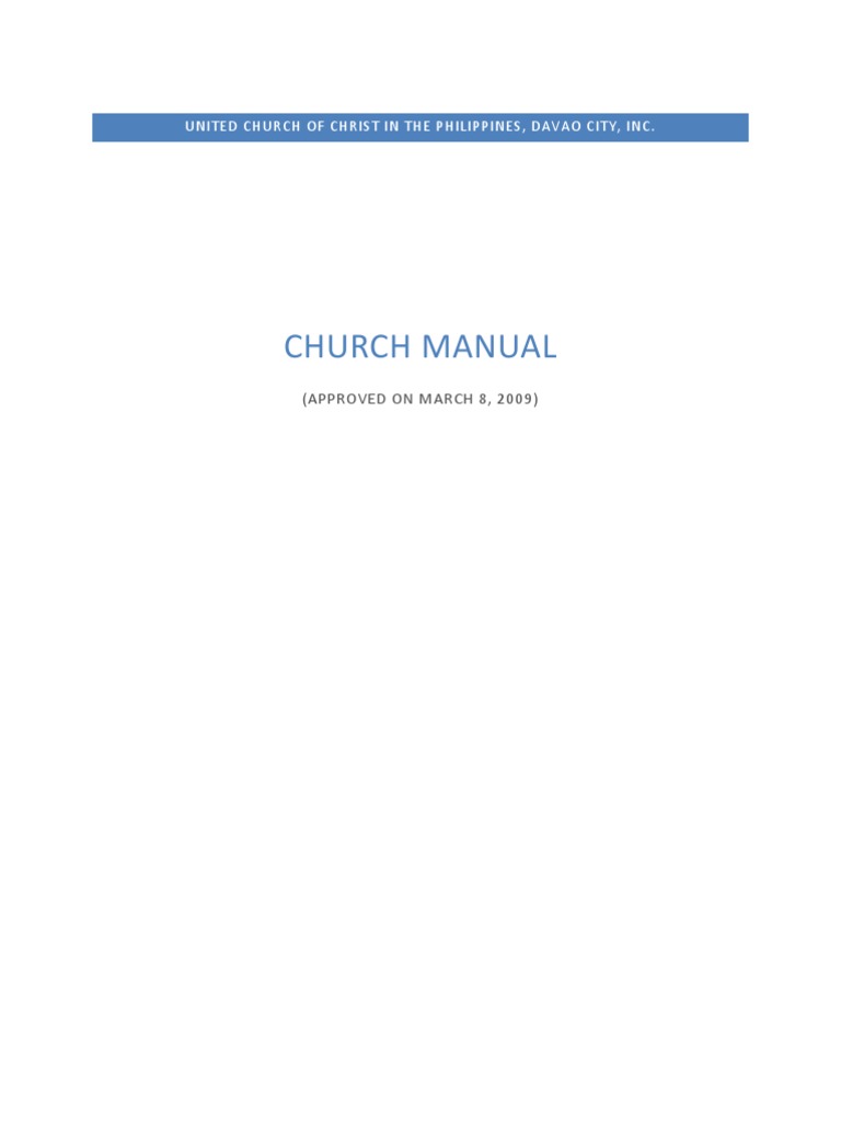UCCP Davao City Church Manual | PDF | Christian Denominational Families ...