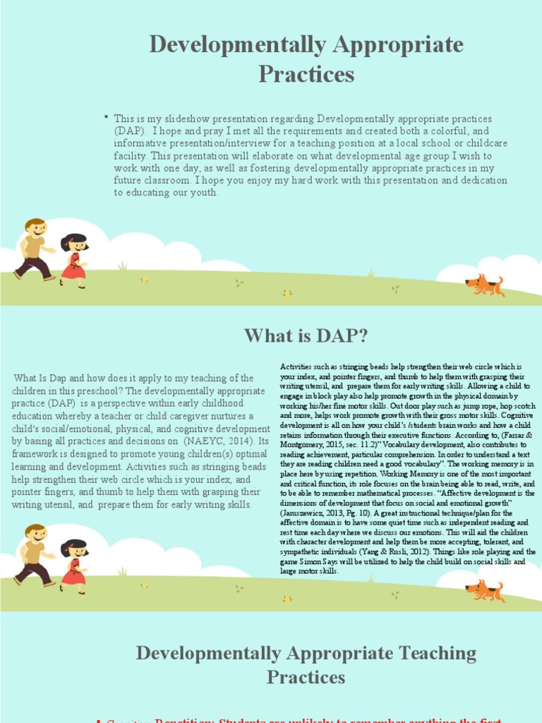 Developmentally Appropriate Practices | PDF | Child Development ...